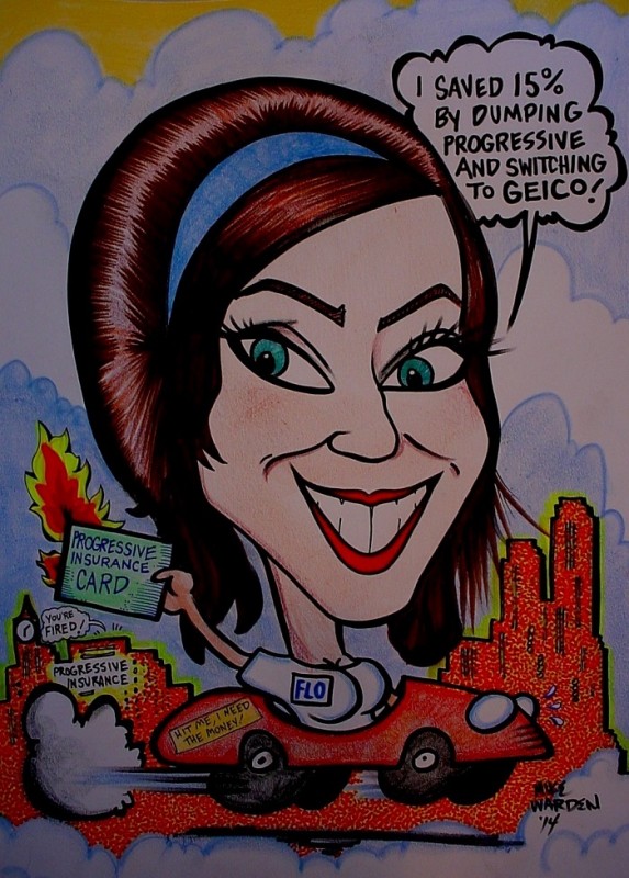 Flo_Progressive_Insurance_Lady_by_Mike_Warden - Cartoon Vegas